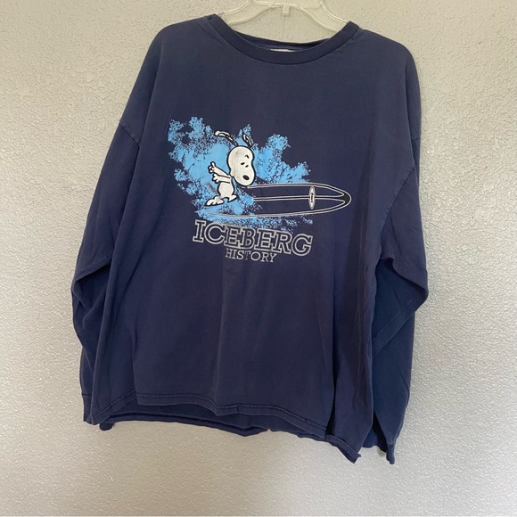 Iceberg | Shirts | Vintage Iceberg Jeans Snoopy Surfing Blue Long ...